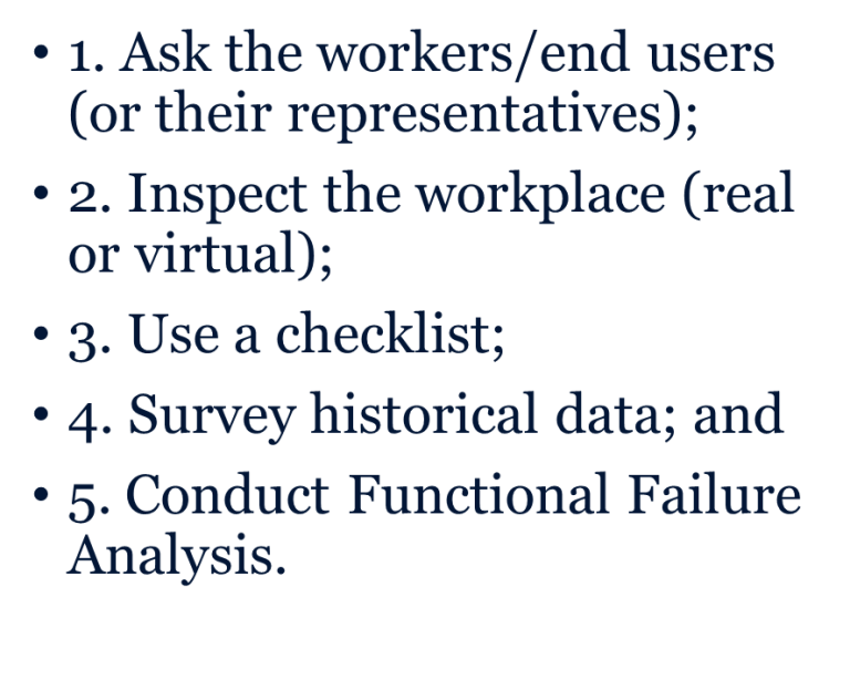 Five Ways to Identify Hazards